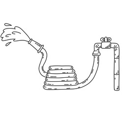 Garden hose connection to water supply Royalty Free Vector