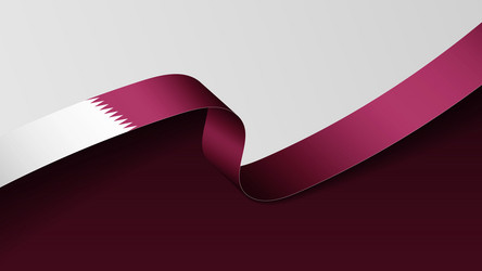 Qatar ribbon flag background Royalty Free Vector Image