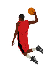 Black male basketball player running with ball Vector Image