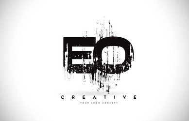Eo e o letter logo design in black colors Vector Image
