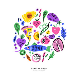 Eat healthy symbols Royalty Free Vector Image - VectorStock