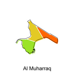 Map of al hidd colorful modern design template Vector Image