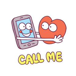 Call me telephone cartoon character Royalty Free Vector