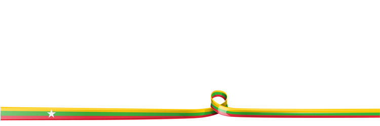 National flag myanmar in shape Royalty Free Vector Image