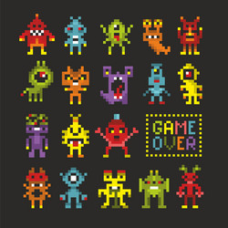 8 Bit Monsters Vector Images (over 660)