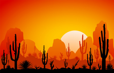 Texas desert sunset landscape abstract art Vector Image