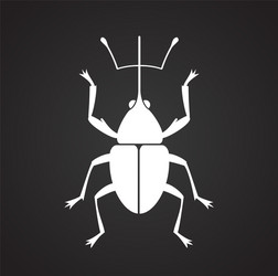 Bug Insect Icon On Black Background For Graphic Vector Image