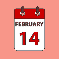 Calendar 14 february Royalty Free Vector Image