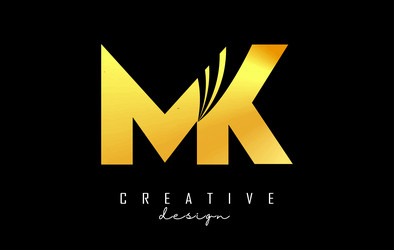 Outline letters mk m k logo with a minimalist Vector Image