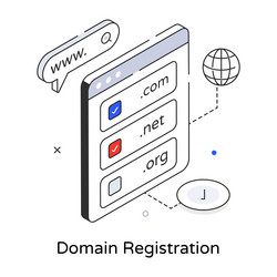 Domain registration concept Royalty Free Vector Image