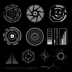 Hud arrows futuristic navigation sci fi pointers Vector Image