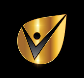 Golden rhino logo icon Royalty Free Vector Image