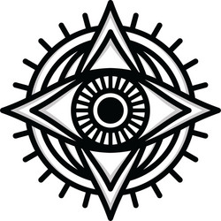 One eye theme sign template Royalty Free Vector Image