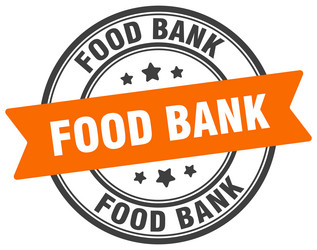 Food bank stamp label on transparent Royalty Free Vector