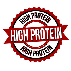 High protein label or sticker Royalty Free Vector Image