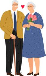 Elderly couple in love Royalty Free Vector Image