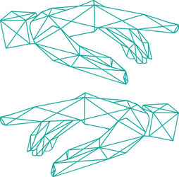 Line art hand Royalty Free Vector Image - VectorStock