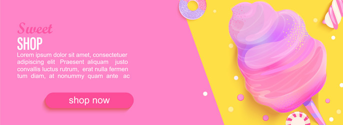 Set candy and sweet shop banners Royalty Free Vector Image