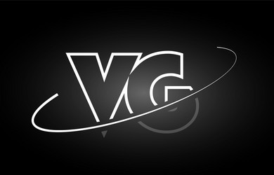 Vg v g letter alphabet logo black white icon Vector Image