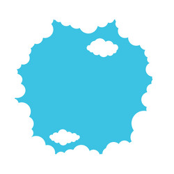 Border blue paper cut clouds for design Royalty Free Vector