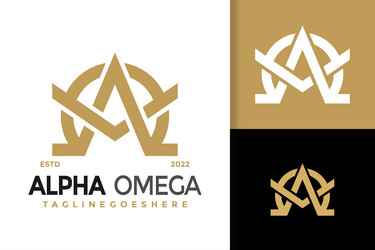 Alpha omega logo design brand identity logos Vector Image