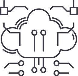 Cloud management system line icon outline symbol Vector Image