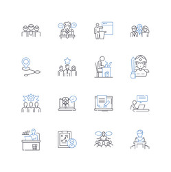 Distraction line icons collection interruption Vector Image