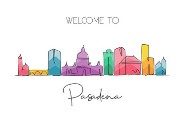 Pasadena skyline horizontal banner Royalty Free Vector Image