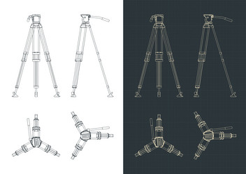 Camera tripod isometric drawings Royalty Free Vector Image