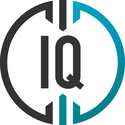 Initial letter iq circle triangle logo design Vector Image