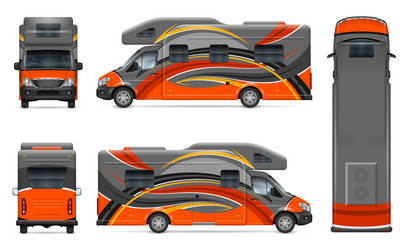 Rv template vehicle branding mock up side front Vector Image