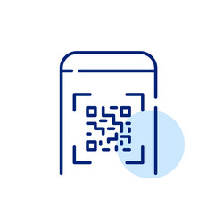Parcel delivery with qr-code scan magnifying Vector Image