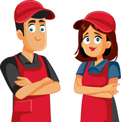 Cartoon essential workers characters men or women Vector Image