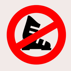 No muddy boots symbol rain prohibition sign Vector Image