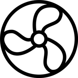 Hand fan symbol isolated on white Royalty Free Vector Image