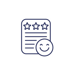 Customer review and feedback line icon Royalty Free Vector