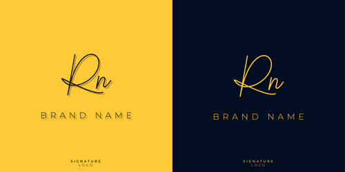 Initial letters rn monogram logo design bundle Vector Image
