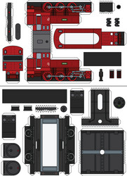 Paper model an old freight steam train Royalty Free Vector