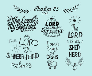 Psalm 23 the lord is my shepherd Royalty Free Vector Image