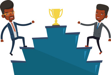 Two men competing for the business award Vector Image
