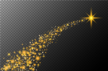 Magic wand with golden glowing shiny trail Vector Image