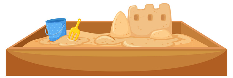 Children sand pit on white background Royalty Free Vector