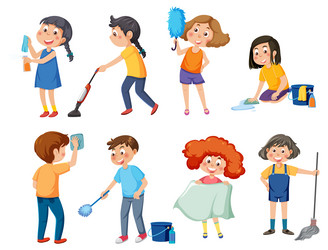 Kids Cleaning Up Clipart