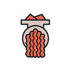 Mince icon mincemeat forcemeat minced meat Vector Image