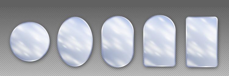 Realistic mirrors modern make up mirrors Vector Image
