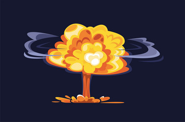 Nuclear explosion cartoon Royalty Free Vector Image