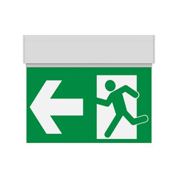Emergency light for signage realistic green exit Vector Image