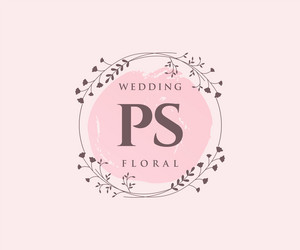 Ps initials letter wedding monogram logos Vector Image