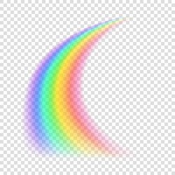 Realistic rainbow on transparent background Vector Image