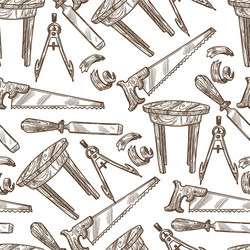Carpentry tools pattern background Royalty Free Vector Image
